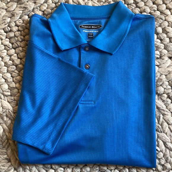 Pebble Beach | Shirts | Pebble Beach Medium Blue Performance Golf Polo ...